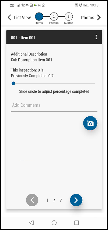 Mobile App Workflow "Take Photos as I Go" – Inspections