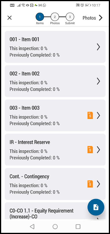 Mobile App Workflow "Take Photos as I Go" – Inspections